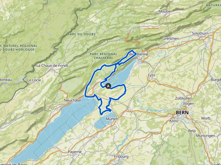 Erlach-Ins-Mt. Vully-St.Blaise-Nods-Orvin-Magglingen-Préles-Erlach ...